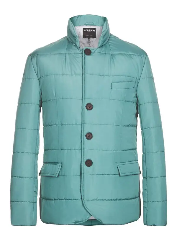 SERRAN LONDON Puffer Suit Jacket - Green