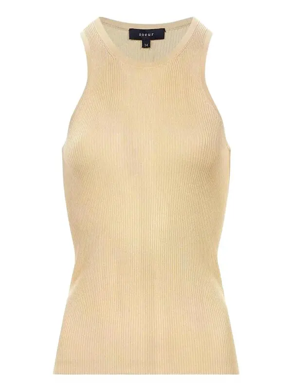 Soeur Kenzie Ribbed Knit Tank Top - Neutrals