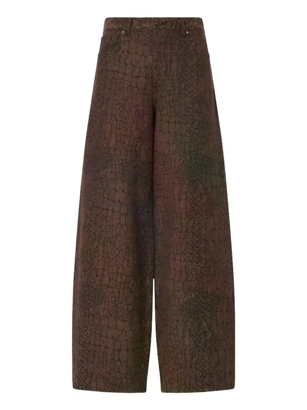 Liu Jo Balloon Jacquard Trousers - Brown
