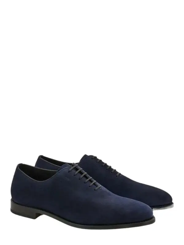 FERRAGAMO Tramezza Suede Oxford Shoes - Blue