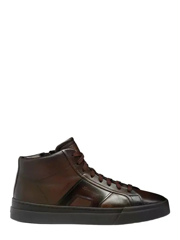 Santoni Double-buckle Leather Sneakers - Brown
