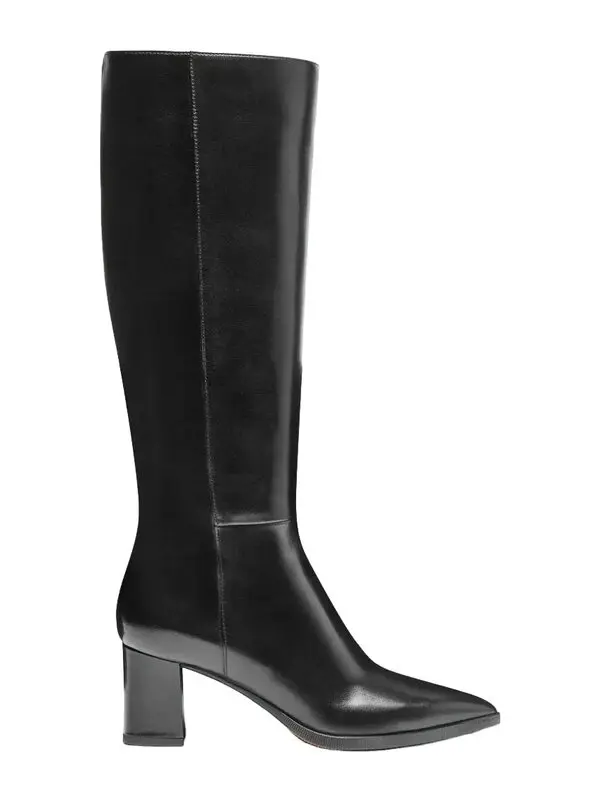 Santoni Pointed-toe Block-heel Boots - Black