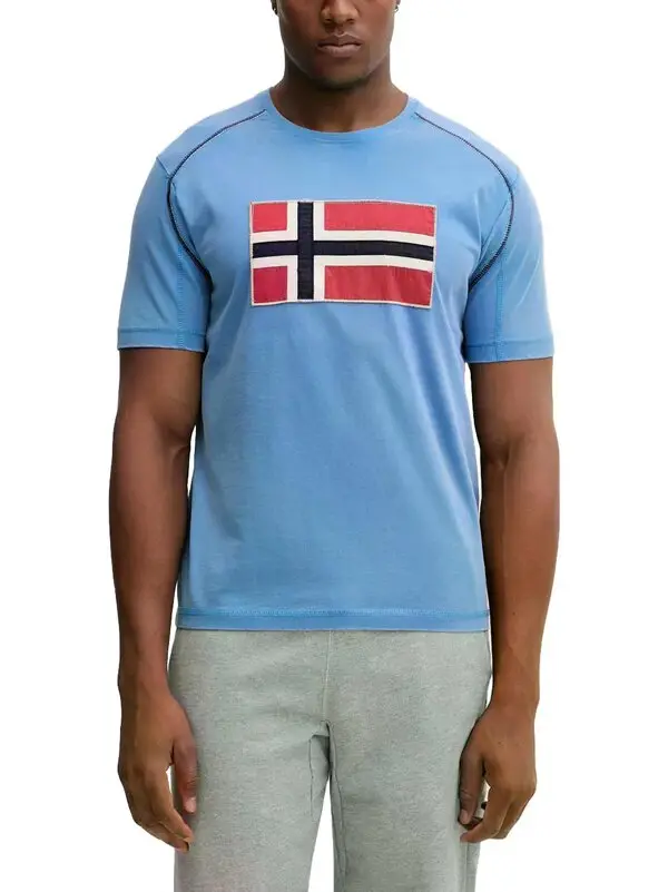 NAPAPIJRI Reflect Logo-patch Contrast-stitch T-shirt - Blue