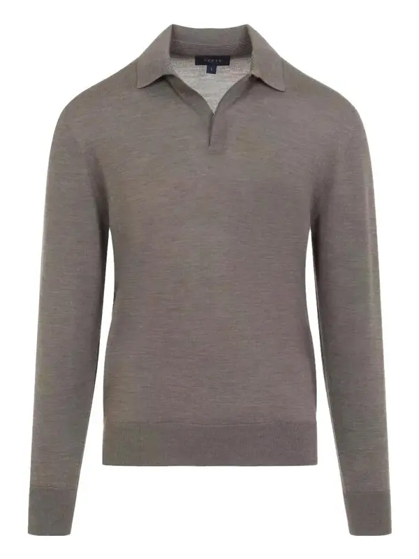 Sease Lasca Long-sleeve Polo Shirt - Neutrals