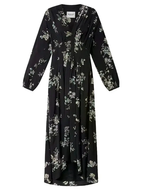 MARANT ETOILE Floral Print Maxi Dress - Black