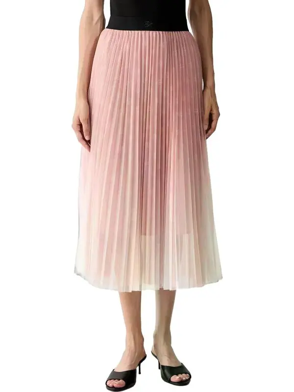 Karl Lagerfeld Pleated Logo Motif Skirt - Pink