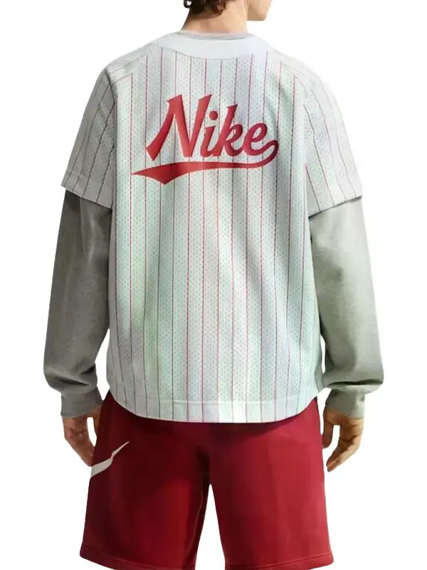 Nike Pinstriped Mesh-knit Jersey - White