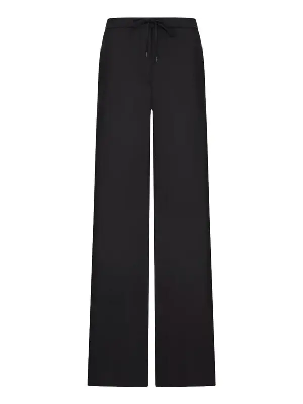 Max Mara Drawstring-waist Wide-leg Trousers - Black