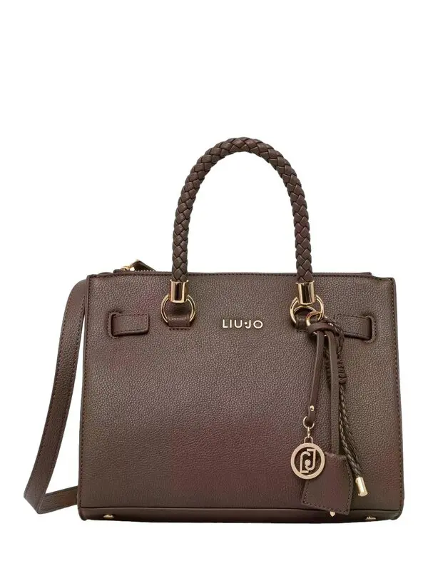 Liu Jo Small Grained Satchel Bag With Braided Handles - Brown