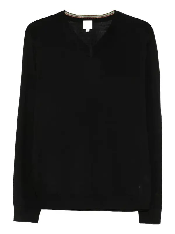 Paul Smith V-neck Merino Wool Sweater - Black