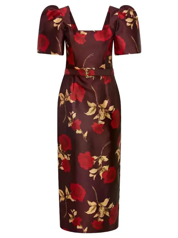 Rebecca Vallance Melora Short Sleeve Midi Dress - Brown