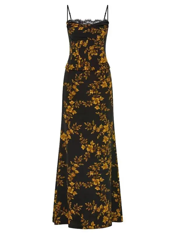 Rebecca Vallance Gilded Floral Maxi Dress - Black