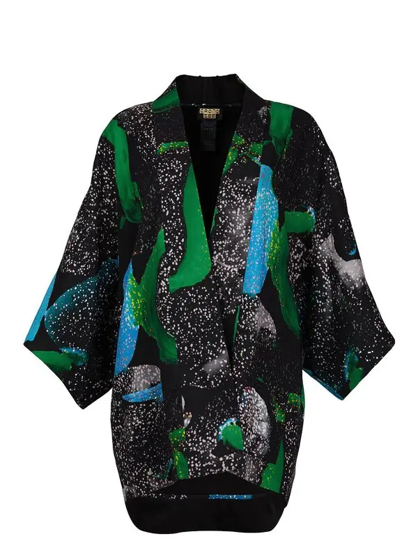 CRONO ZEE Cronos Zee Bleu Reversible Kimono - Black/orange