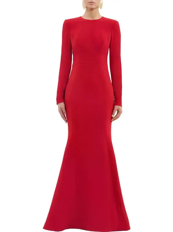 Rebecca Vallance Raziel Long Sleeve Gown - Red