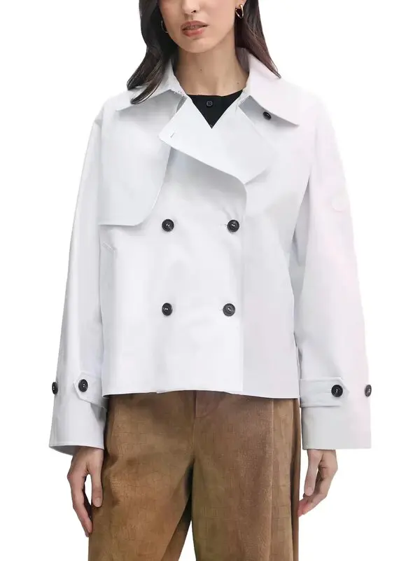 SAVE THE DUCK Cropped Double-breasted Jacket - White