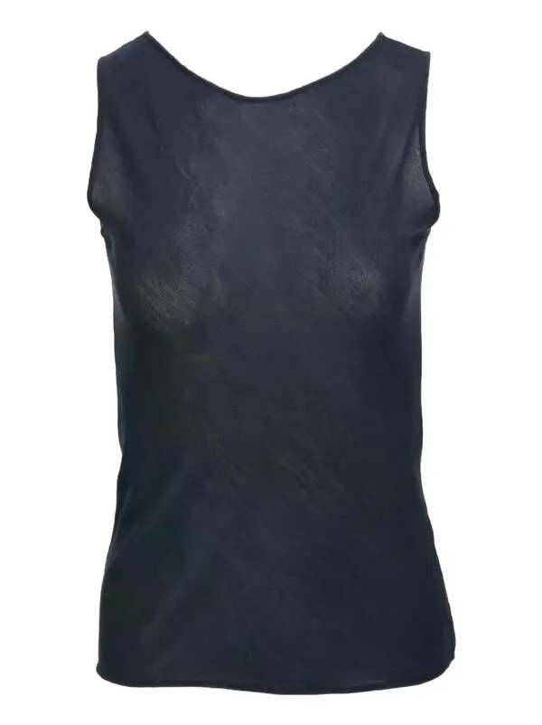 Isaia Sleeveless Knit Tank Top - Blue