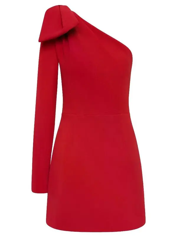 Rebecca Vallance Raziel Asymmetrical One-shoulder Mini Dress - Red
