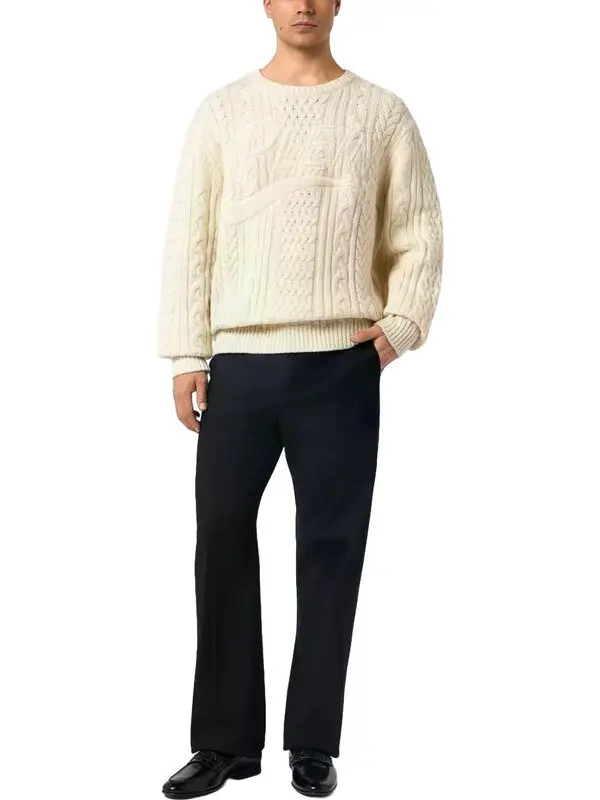 Philipp Plein Star Cable-knit Sweater - Neutrals
