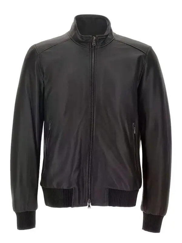 BARBA NAPOLI Dakota Leather Jacket - Black