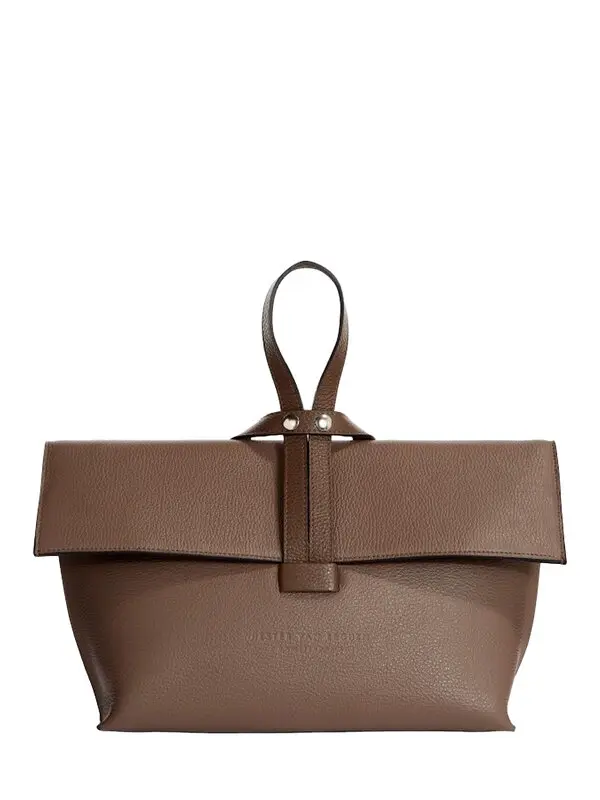 HESTER VAN EEGHEN Felucca Savana Embossed Calfskin Shoulder Bag - Brown