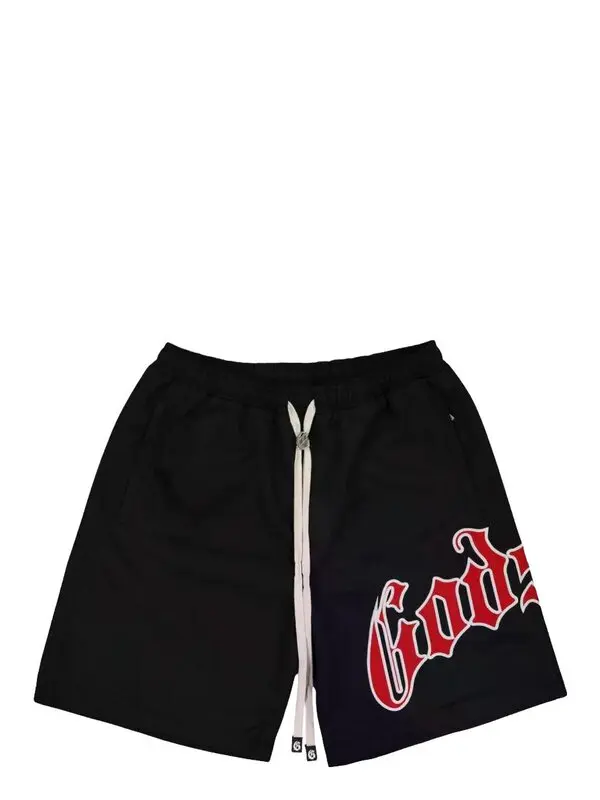 GODSPEED Logo-patch Drawstring Shorts - Black