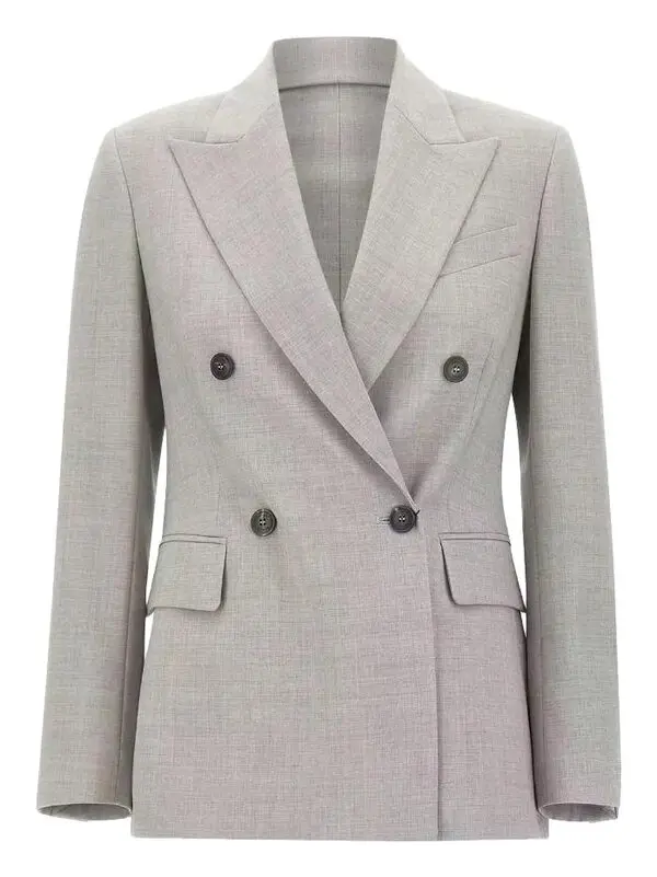 Eleventy Double-breasted Peak-lapel Blazer - Grey