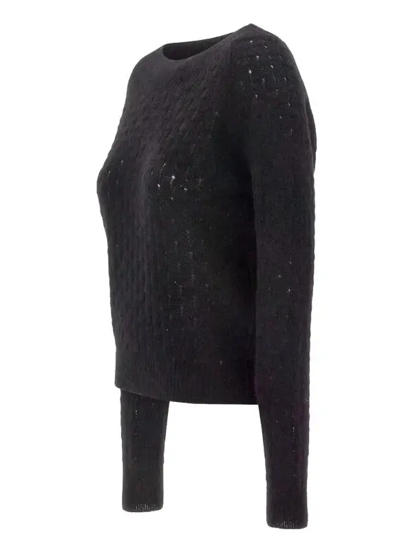 GRAN SASSO Openwork Knit Sweater - Black