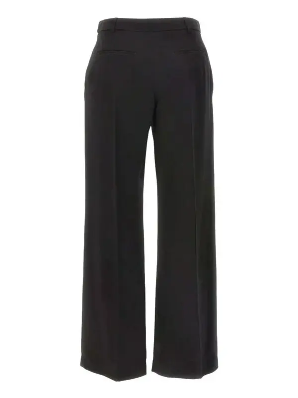 Eleventy Pressed Crease Silk Tailored Trousers - Black