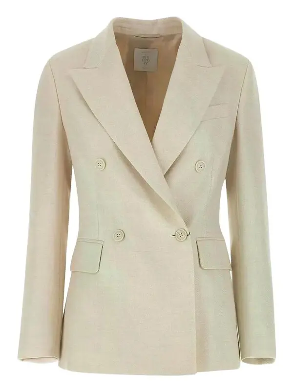 Eleventy Double-breasted Herringbone Blazer - Neutrals