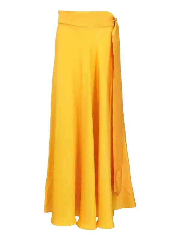 Isaia Wrap-style Flared Maxi Skirt - Yellow