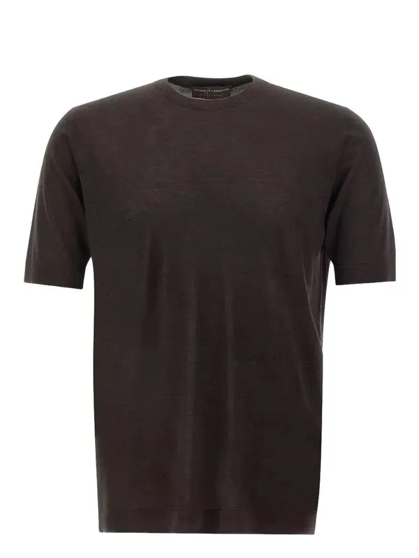FILIPPO DE LAURENTIIS Short-sleeved Knitted T-shirt - Brown