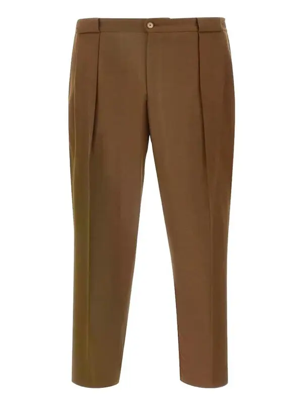 BRIGLIA 1949 Portobello Pleat-detail Trousers - Brown