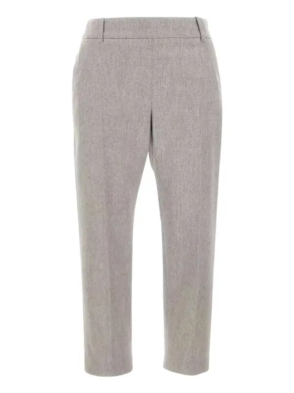 Eleventy Mélange Pressed Crease Tailored Trousers - Grey