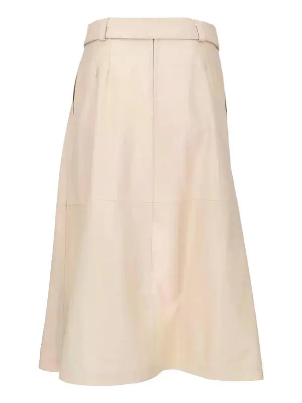 Isaia Belted Front-slit Skirt - White