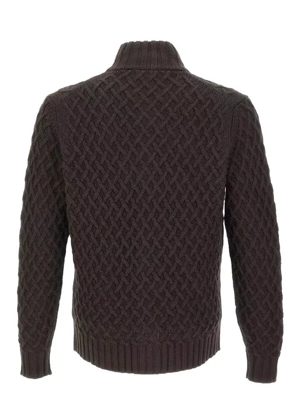 FILIPPO DE LAURENTIIS Cable-knit Merino Wool Cardigan - Brown