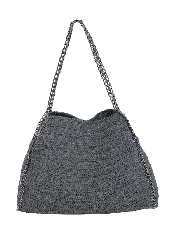 N'ONAT Hand Crochet Tote Bag With Metal Chain Detailing - Grey