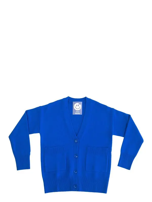ZENZEE Cashmere V-neck Cardigan - Blue