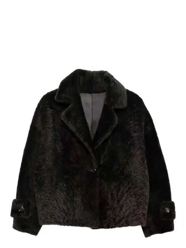 MANZONI 24 Shearling Jacket With Button Fastening - Brown
