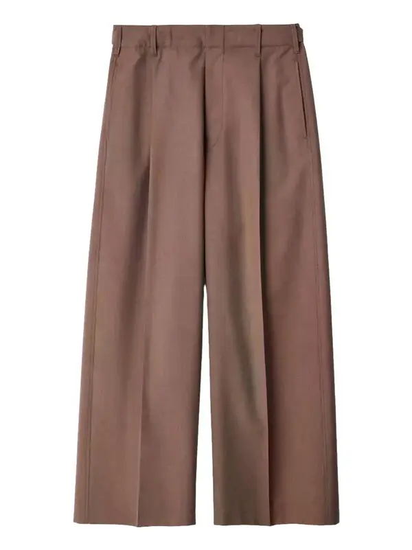 LEMAIRE Single-pleat Tailored Pants In Tropical Wool Blend - Brown
