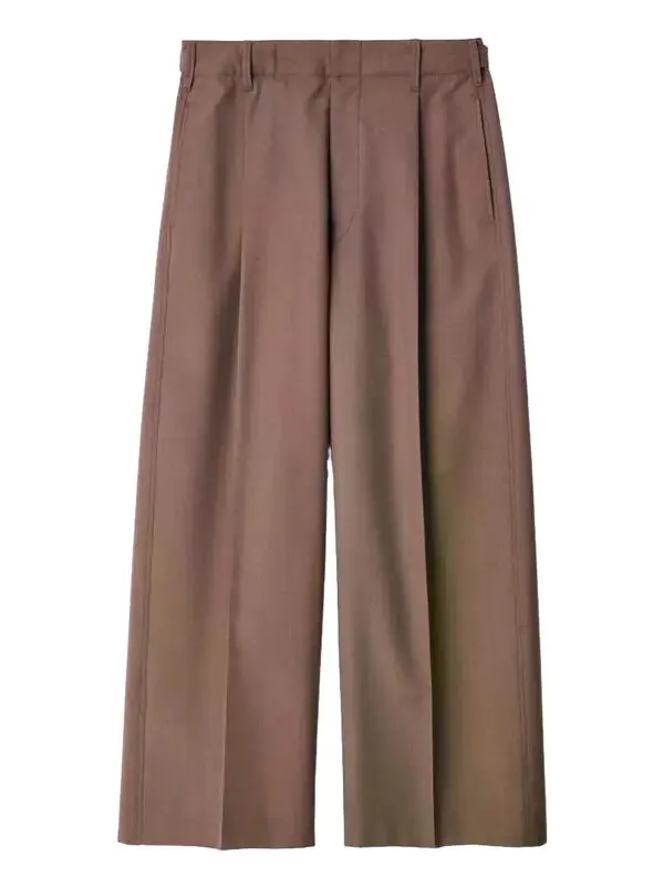 LEMAIRE Single-pleat Tailored Pants In Tropical Wool Blend - Brown