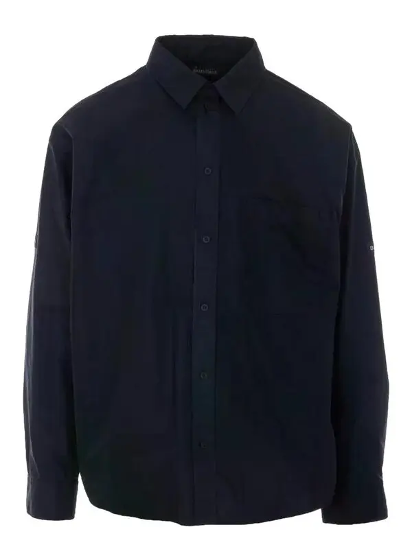 Balenciaga Oversized Patch Logo Shirt - Blue