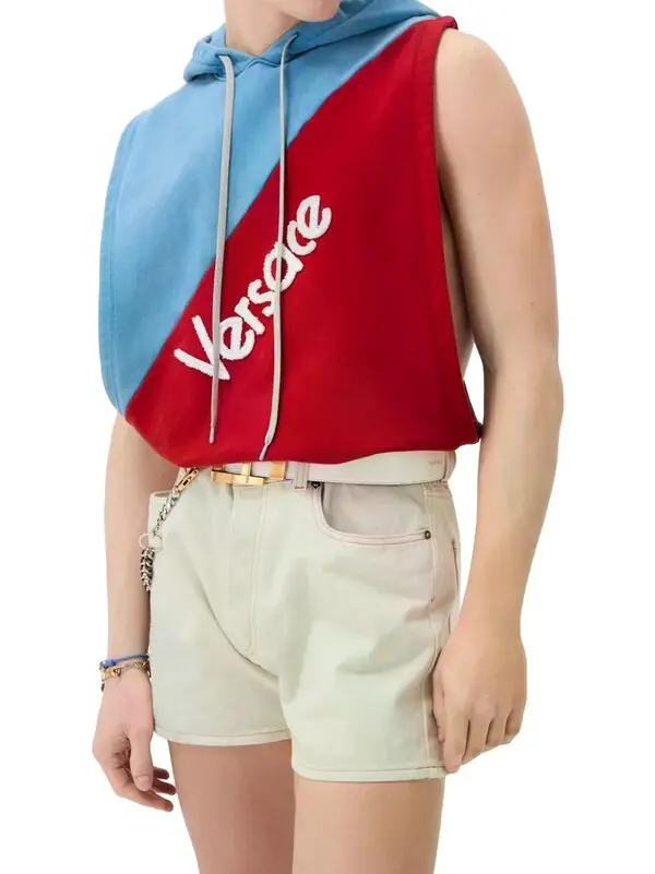 Versace Sleeveless Hooded Sweatshirt - Blue
