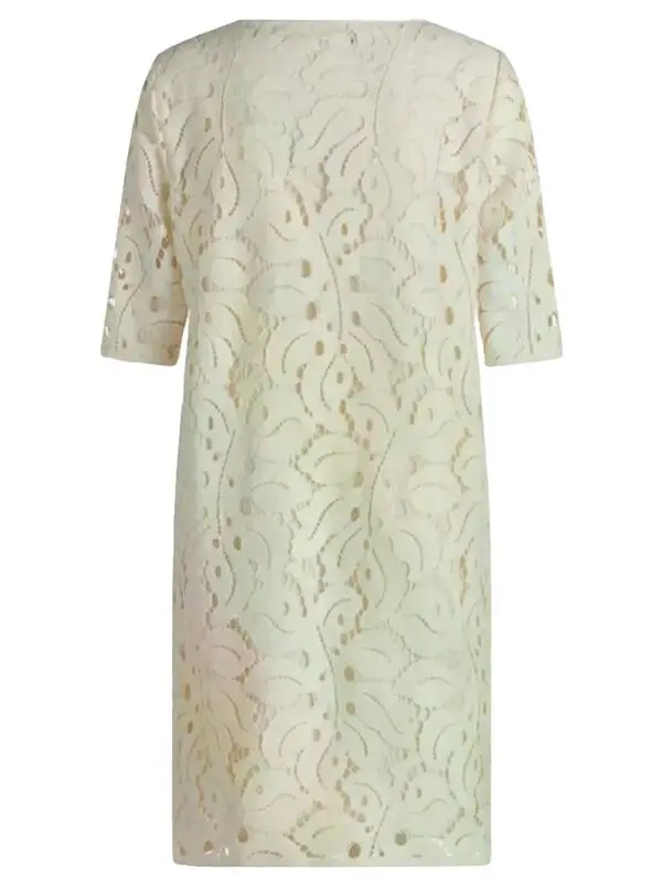 BETTY BARCLAY Leaf-lace V-neck Midi Dress - Neutrals