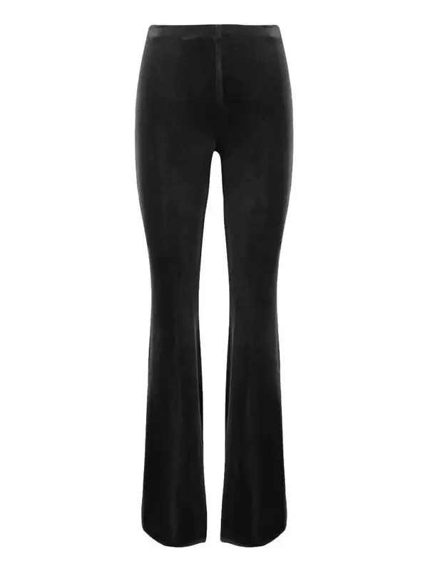 F.IT Velvet Effect Flared Trousers - Black
