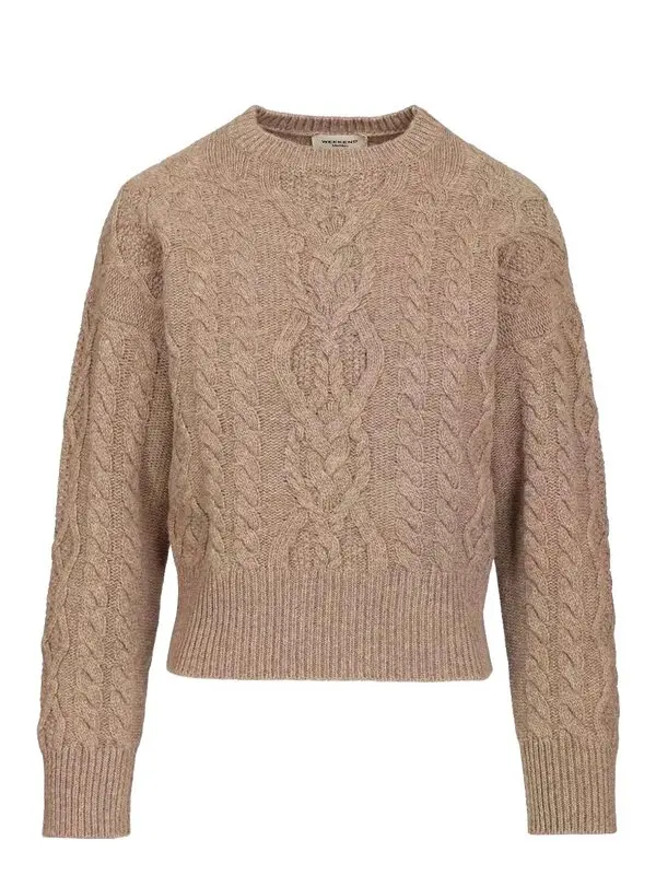 Max Mara Cable-knit Crew-neck Sweater - Neutrals