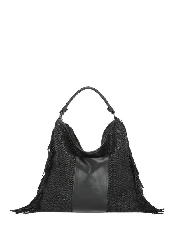 REPTILE'S HOUSE Vasia Braided Leather Tote Bag - Black