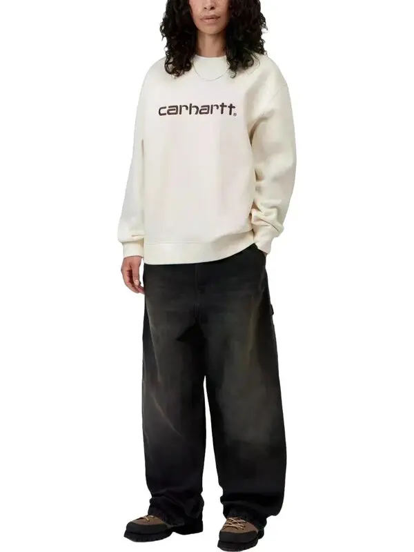 Carhartt Work In Progress Logo Embroidered Sweatshirt - Neutrals