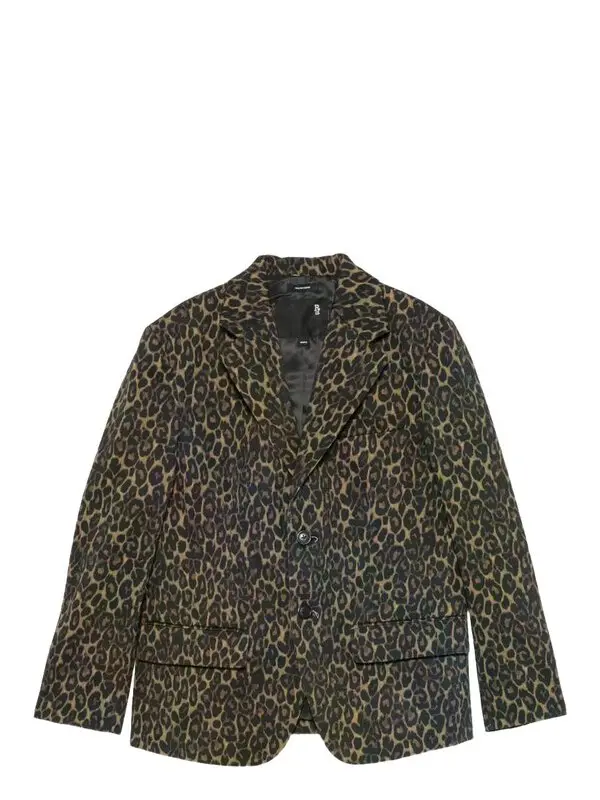 R13 Leopard-print Buttoned Blazer - Brown