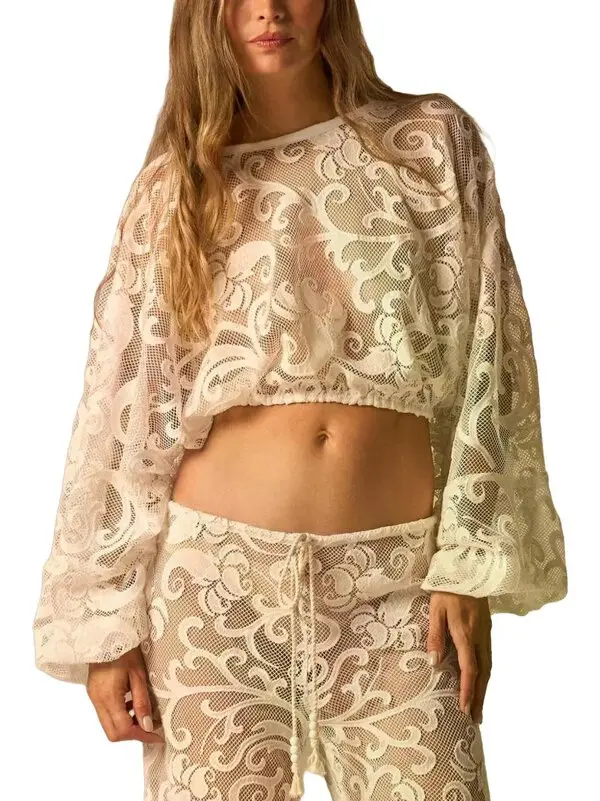 JBQ Elise Cropped Blouse - Neutrals