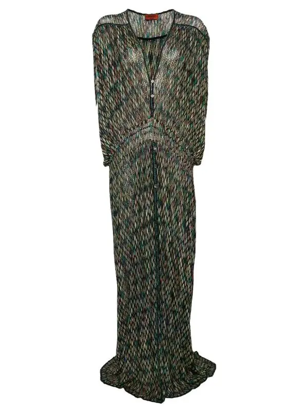 Missoni Zigzag Pattern Maxi Dress - Black